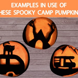 7 Halloween Themed Camping Pumpkin Carving Templates [printable PDF ...