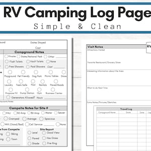 Simple RV Campground Logs [clean Design Includes Amenities, Cost ...