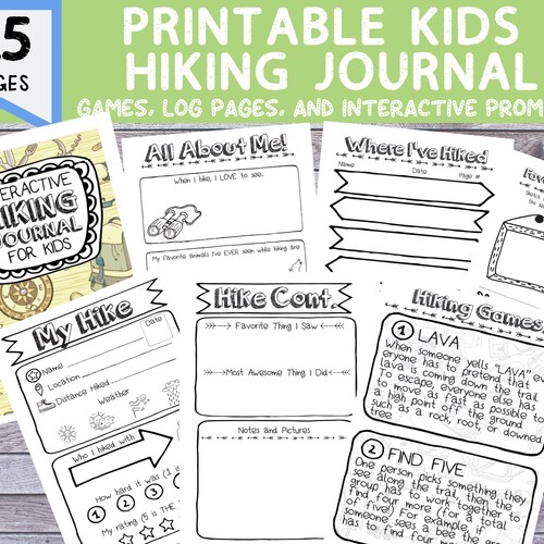 Printable Kids Hiking Journal With Hiking Trail Games - Etsy