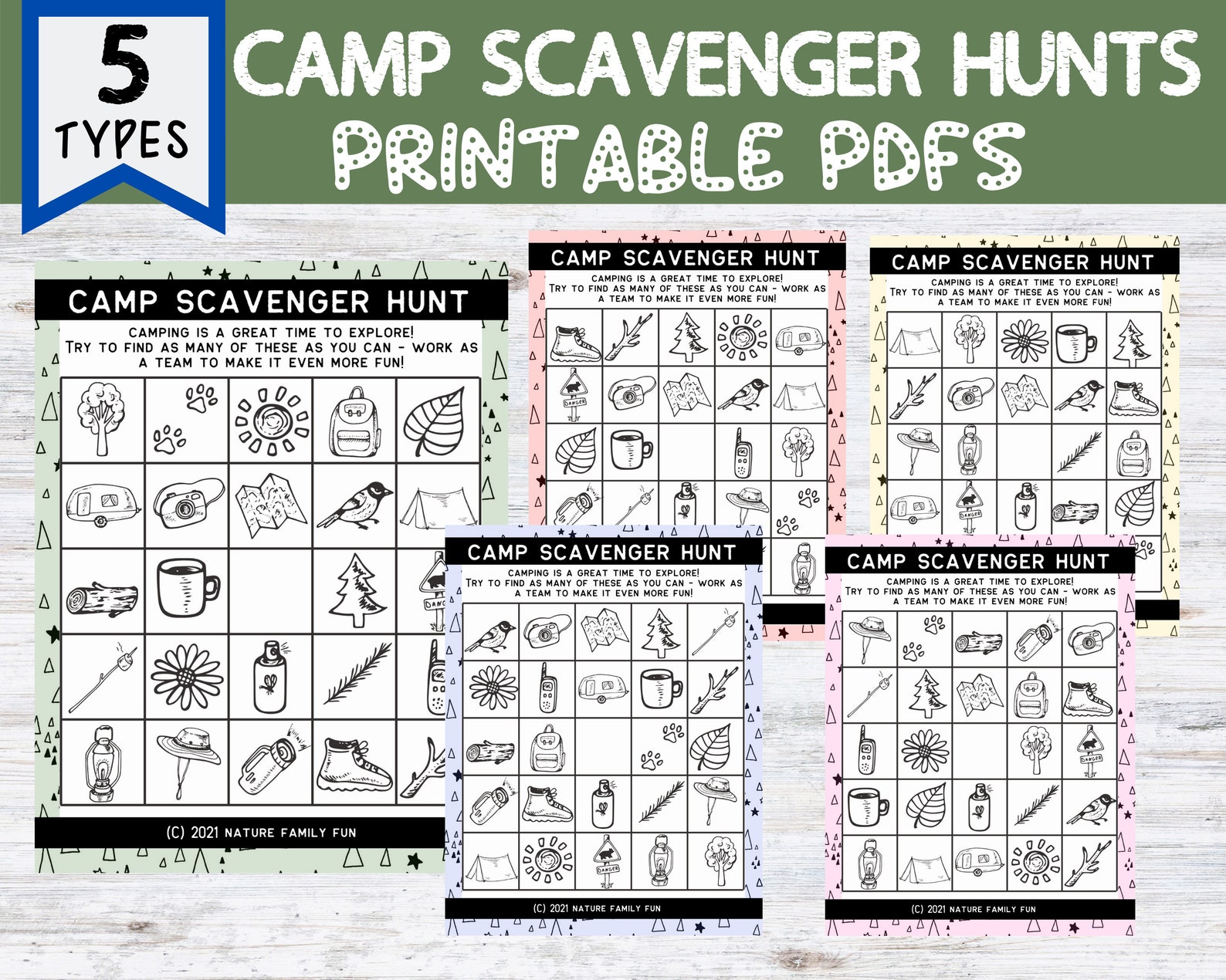 5 Printable Camping Scavenger Hunts [perfect for Camping Birthday ...