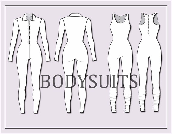 Bodysuits Vector-jumpsuits Vector-fashion Flat Sketch for - Etsy