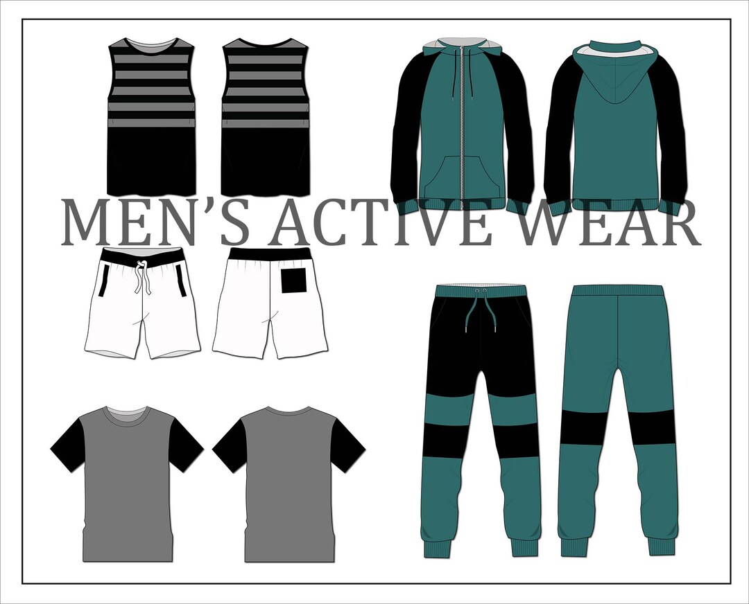 Men's Activewear Vector -sportwear Vector-sweatpants Vector-fashion ...