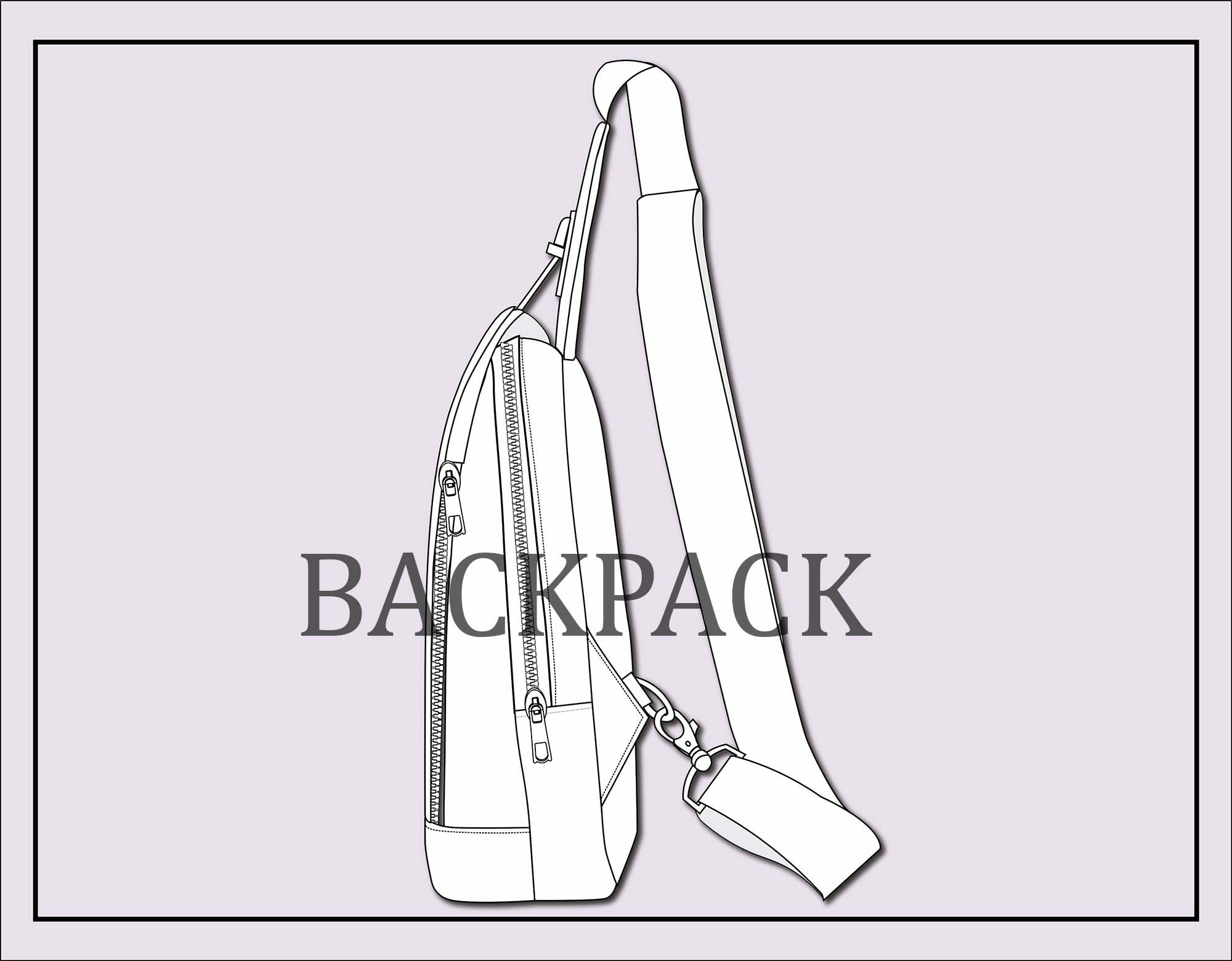 Backpack Vector-one Shoulder Backpack Vector-fashion Flat Sketch for ...
