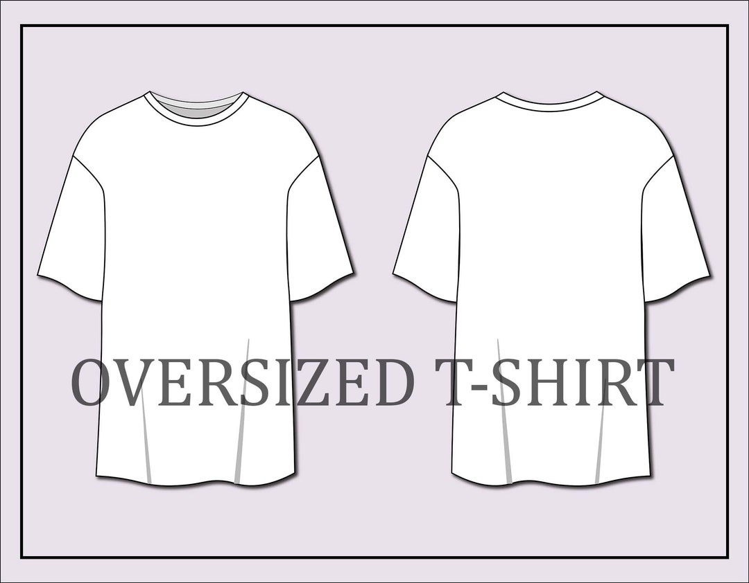 Oversized T-shirt Vector-t-shirt Vector -fashion Flat Sketch for Adobe ...