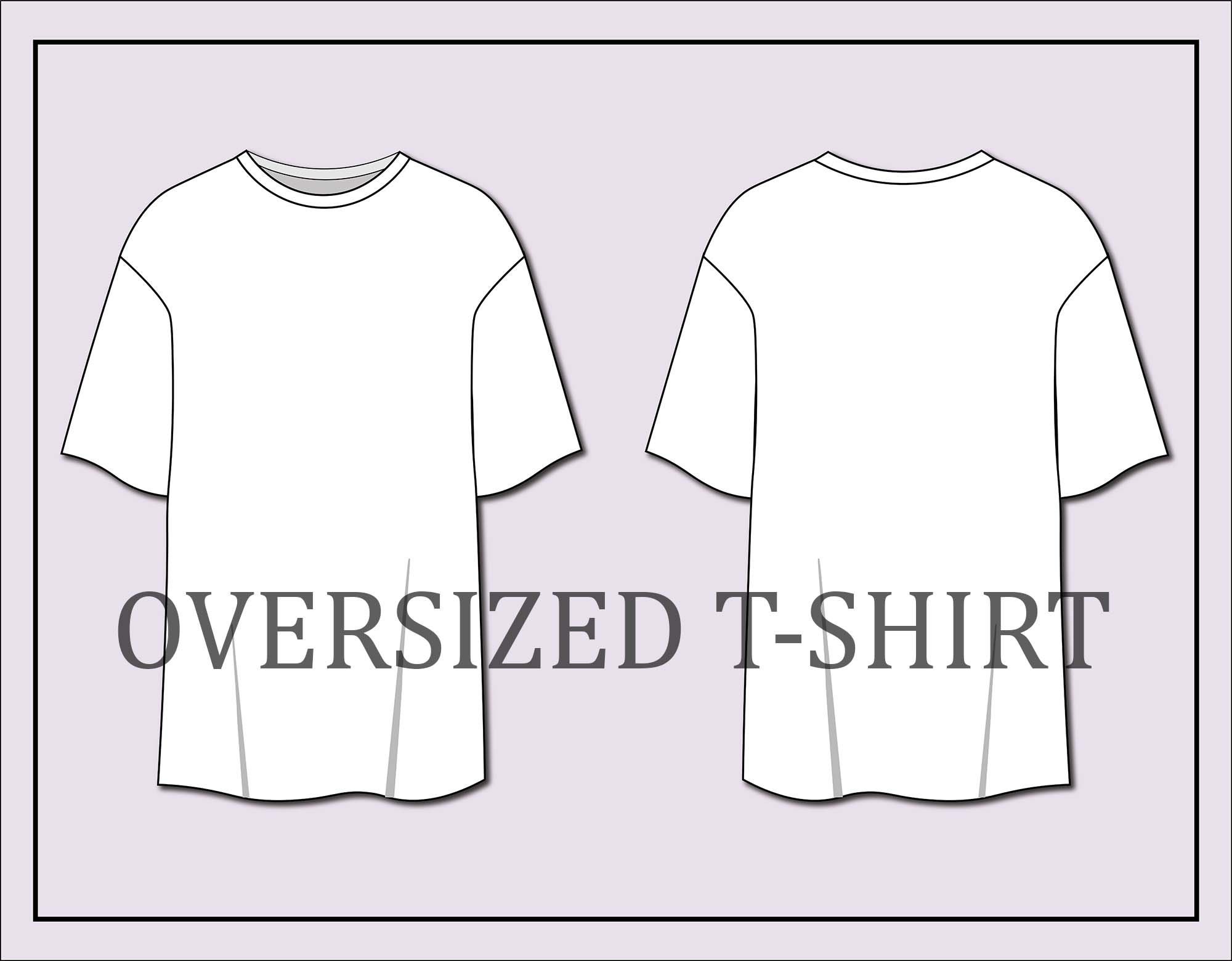 Oversized T-shirt Vector-t-shirt Vector -fashion Flat Sketch for Adobe ...