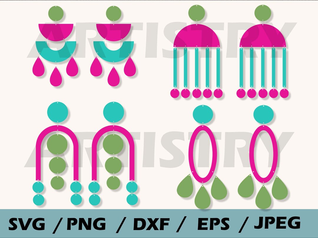 Bohemian Earrings Svg Bundle, Boho Earrings Svg , Leather Earring Svg ...