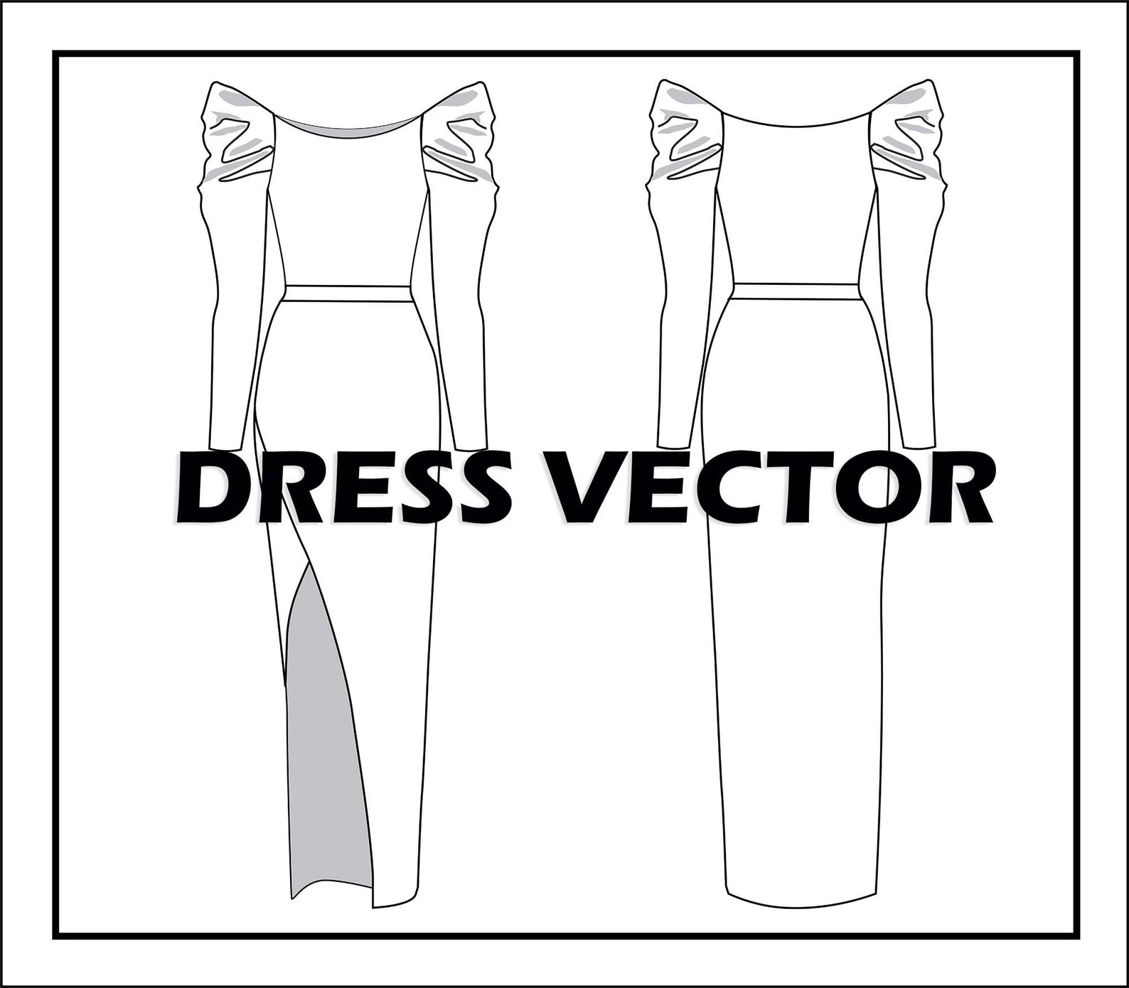 Dress Vector Bundle: Fashion Flat Sketches (digital Download) - Etsy