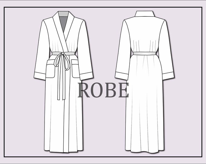 Robe Vector Bathrobe Vector Lounge Robe Template Fashion - Etsy