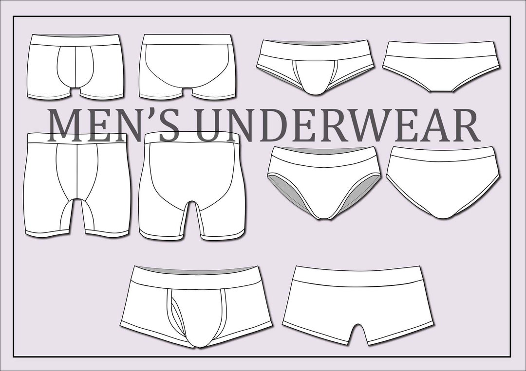Men's Underwear Vectors -fashion Flat Sketch for Adobe Illustrator ...