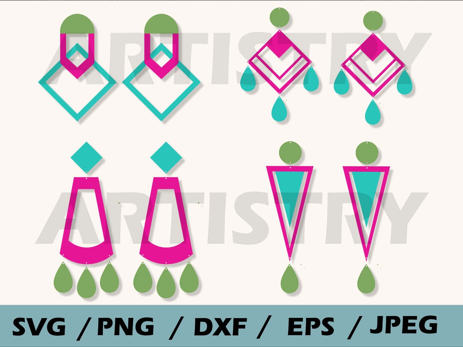 Geometric Earrings Svg Bundle, Boho Earrings Svg , Leather Earring Svg ...