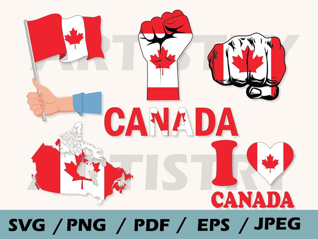 Canada Flag Bundle SVG, Canada Flag Heart Svg , I Love Canada SVG ...