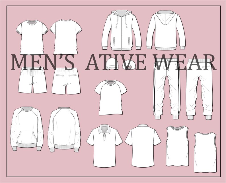 Men's Activewear Vector -sportwear Vector-sweatpants Vector-fashion ...