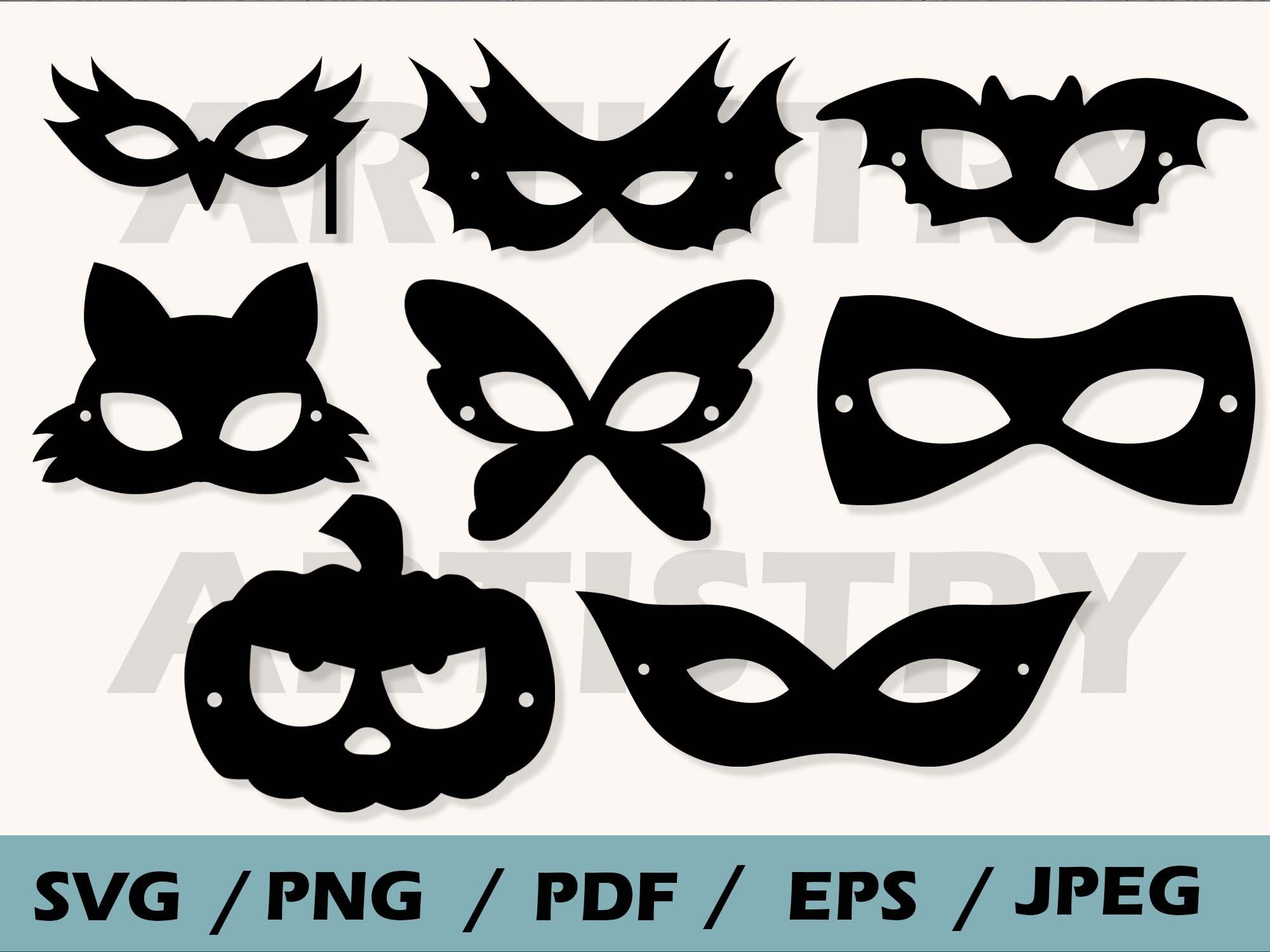 Masquerads Mask SVG , Carnval Mask Clipart , Costume Party Bundle ...