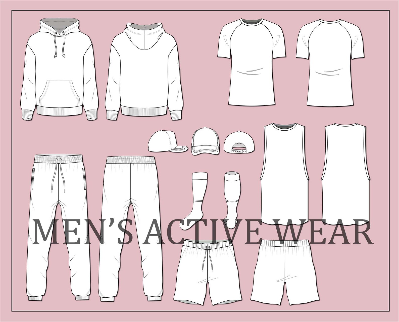 Men's Activewear Vector -sportwear Vector-sweatpants Vector-fashion ...