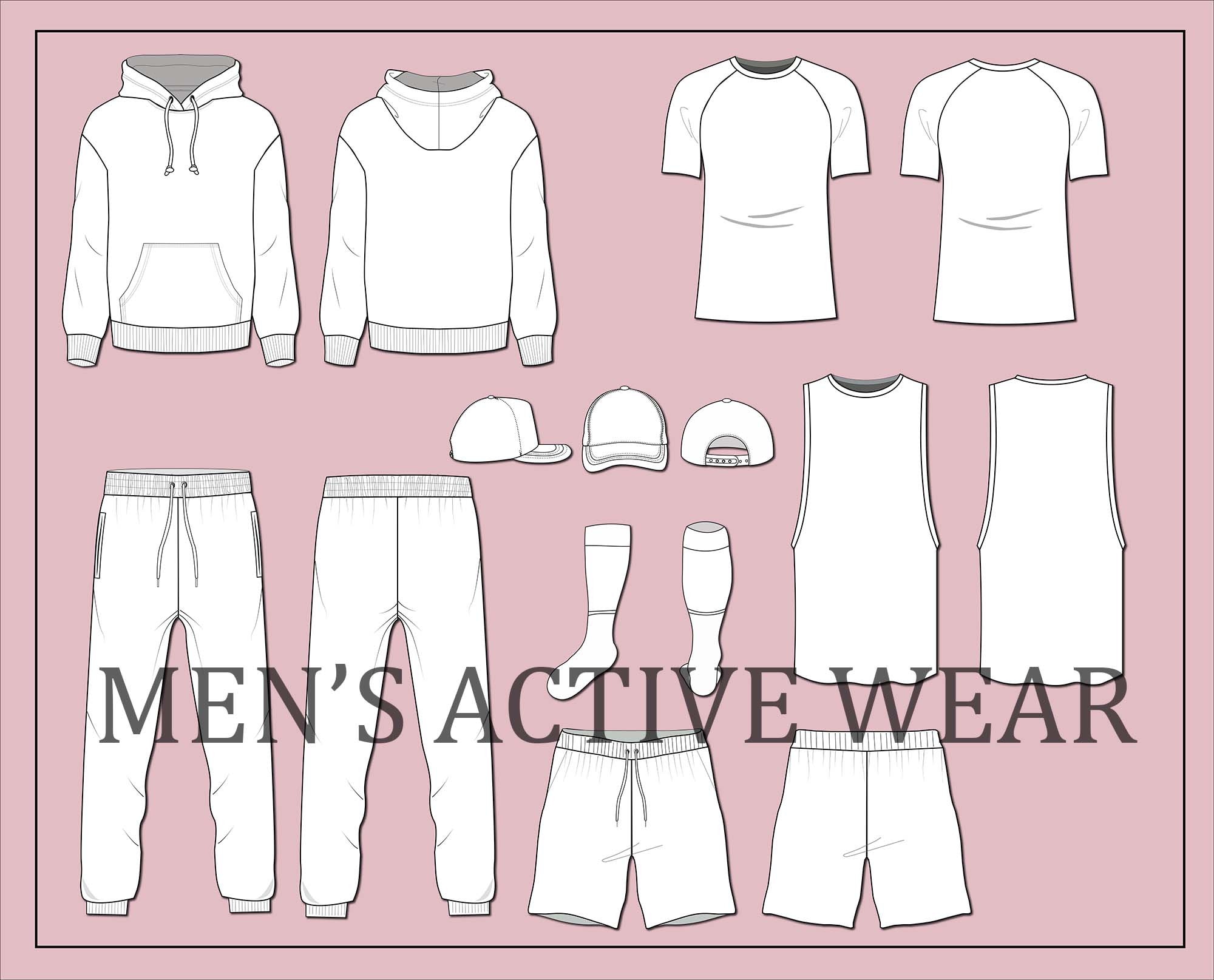 Men's Activewear Vector -sportwear Vector-sweatpants Vector-fashion ...