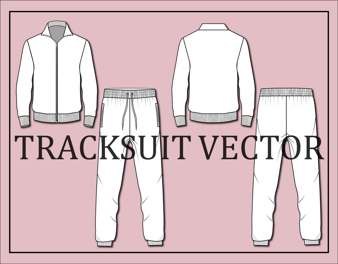 Tracksuit Vector-sweatpants Vector -jacket Vector -fashion Flat Sketch ...
