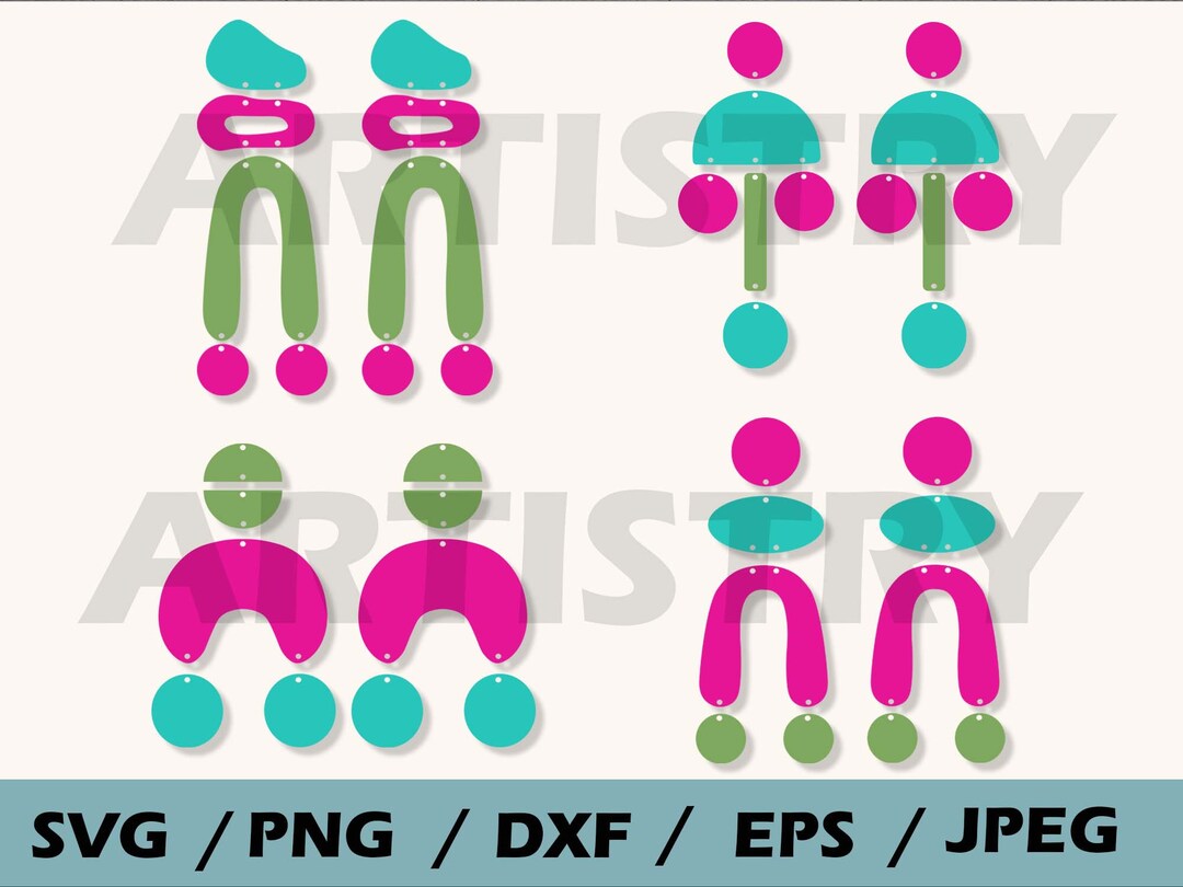 Bohemian Earrings Svg Bundle, Oval Earrings Svg , Leather Earring Svg ...