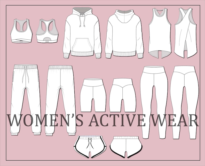 Women's Activewear Vector -sportwear Vector-legging Vector-fashion Flat ...