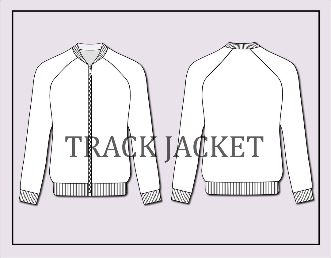 Track Jacket Vector-jacket Vector-fashion Flat Sketch for Adobe ...