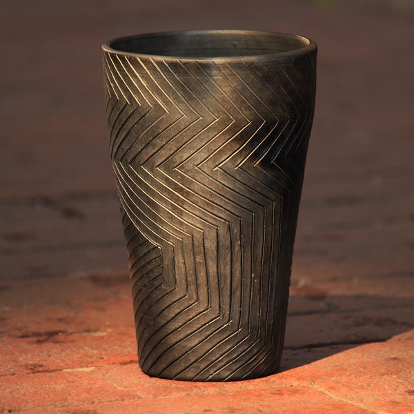Black Ceramic Vase - Etsy