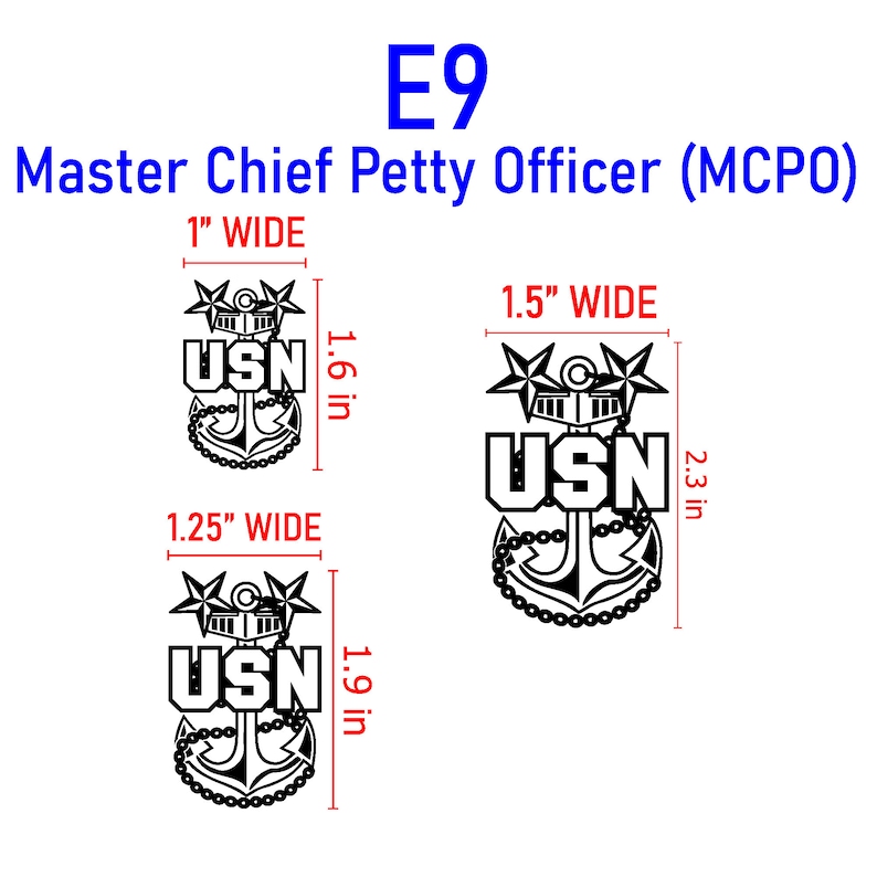 U.S. Navy E7 E8 E9 Rank Insignia Delrin Leather Stamp - Etsy