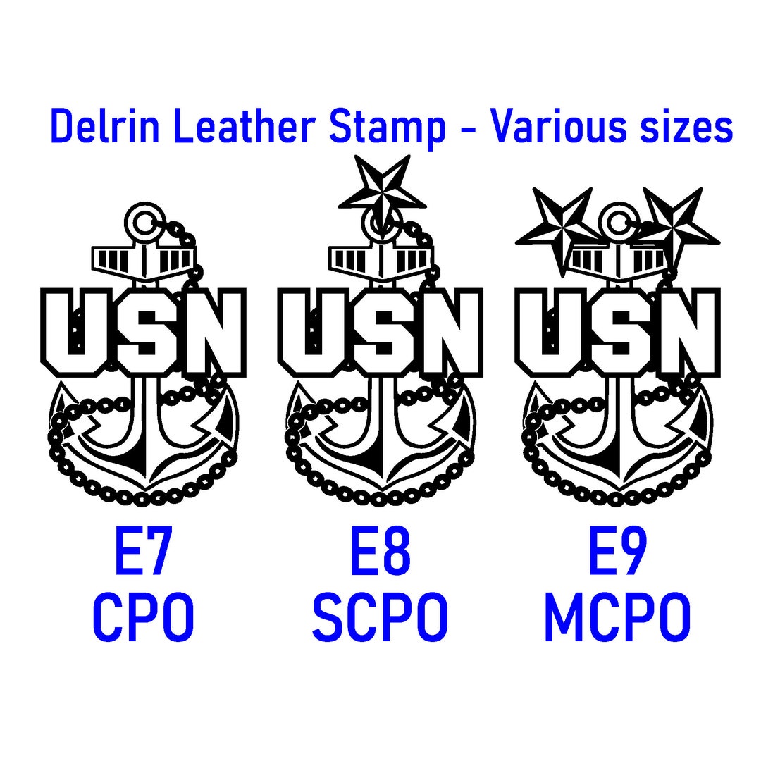 U.S. Navy E7 E8 E9 Rank Insignia Delrin Leather Stamp - Etsy