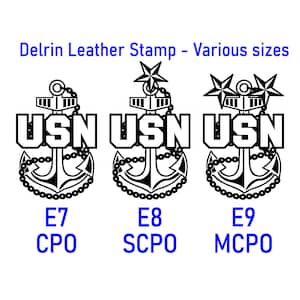 U.S. Navy E7, E8, E9 Rank Insignia Delrin Leather Stamp - Etsy