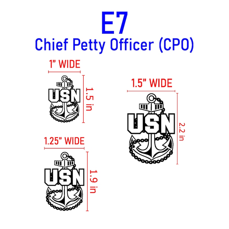 U.S. Navy E7 E8 E9 Rank Insignia Delrin Leather Stamp - Etsy