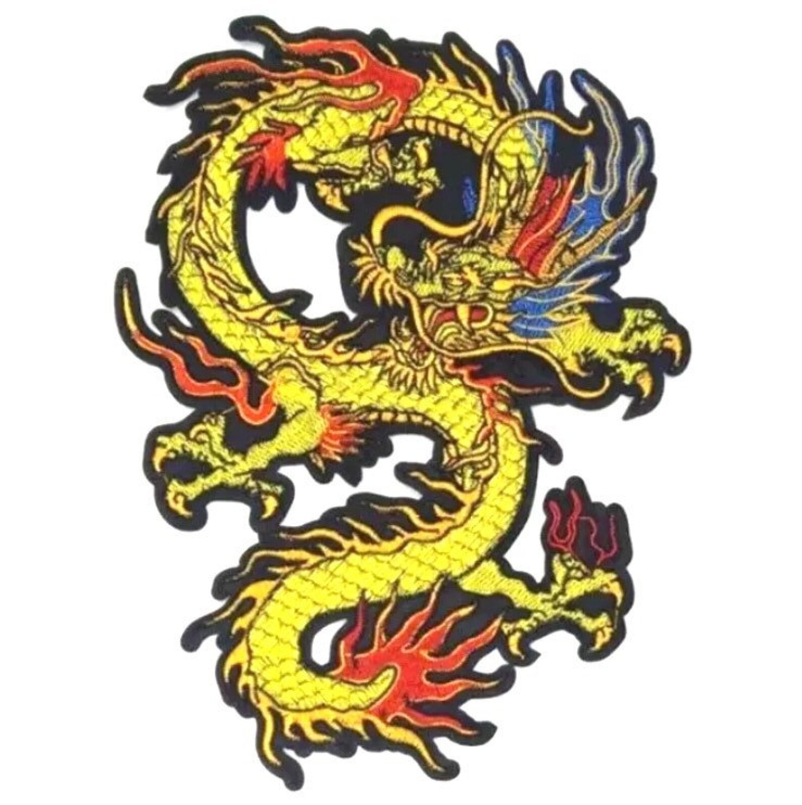Large Chinese Dragon Embroidered Sew/ Iron on Patch for Cloth 18cm X ...