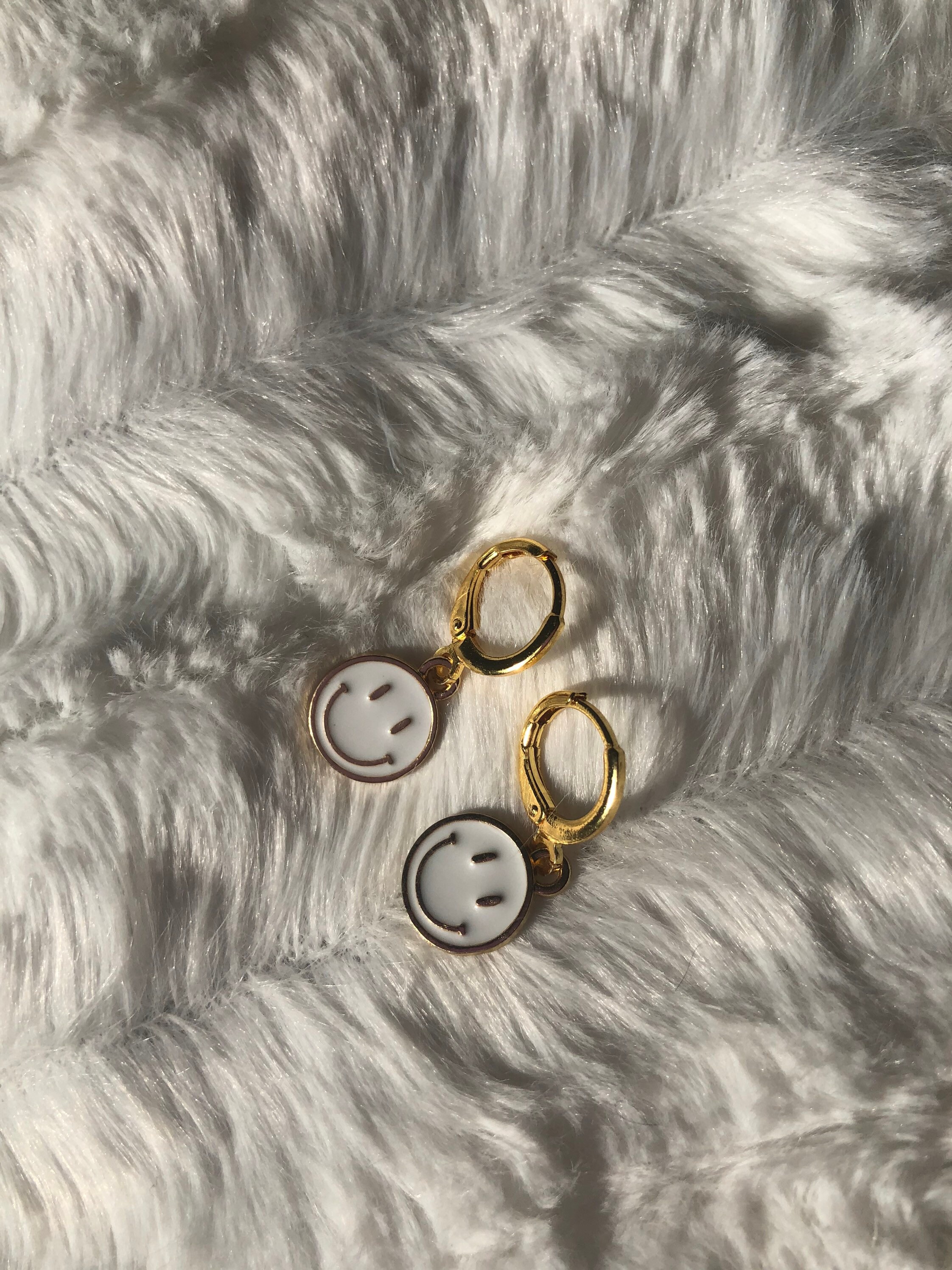 Retro Smiley Face Dangle Earrings - Etsy