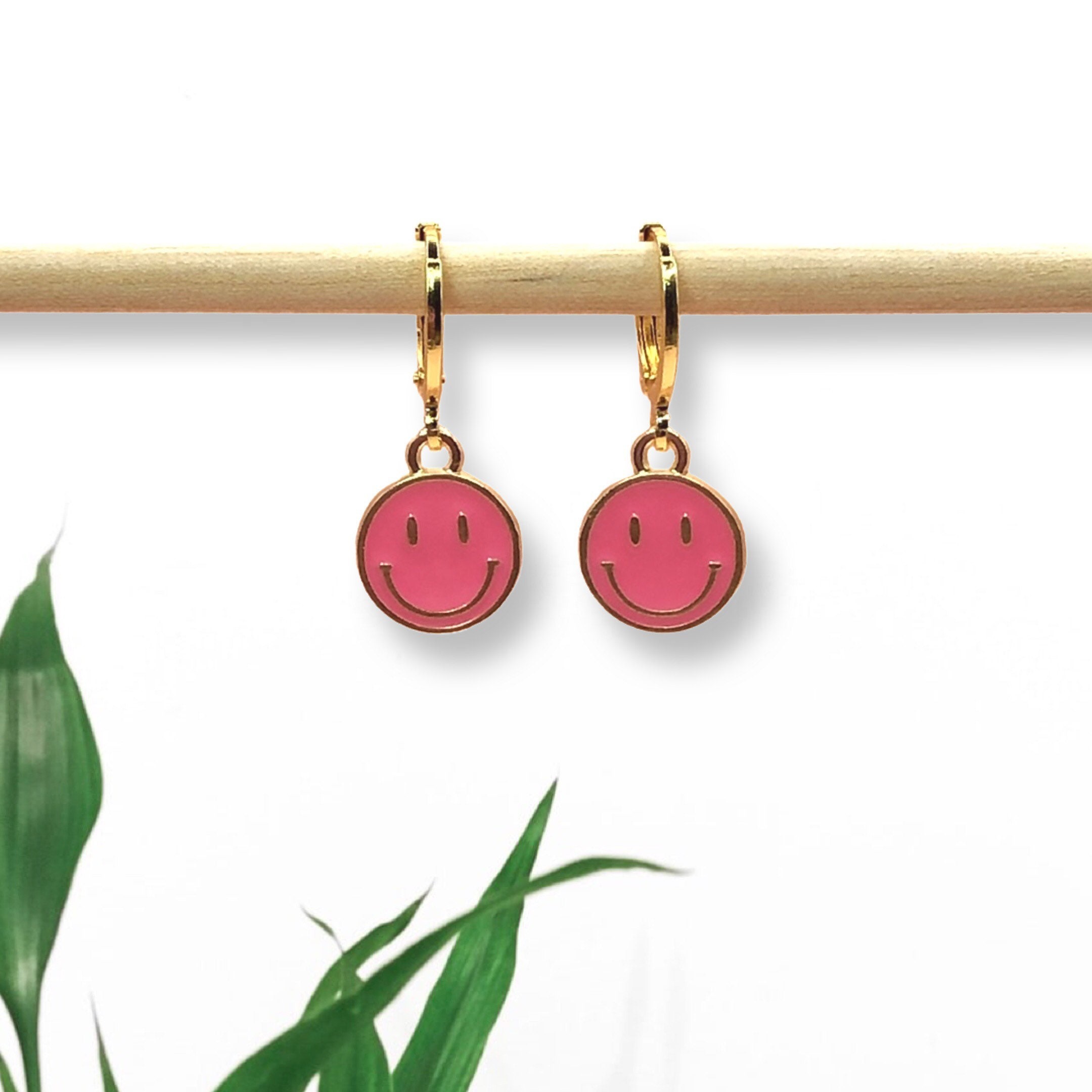 Retro Smiley Face Dangle Earrings - Etsy