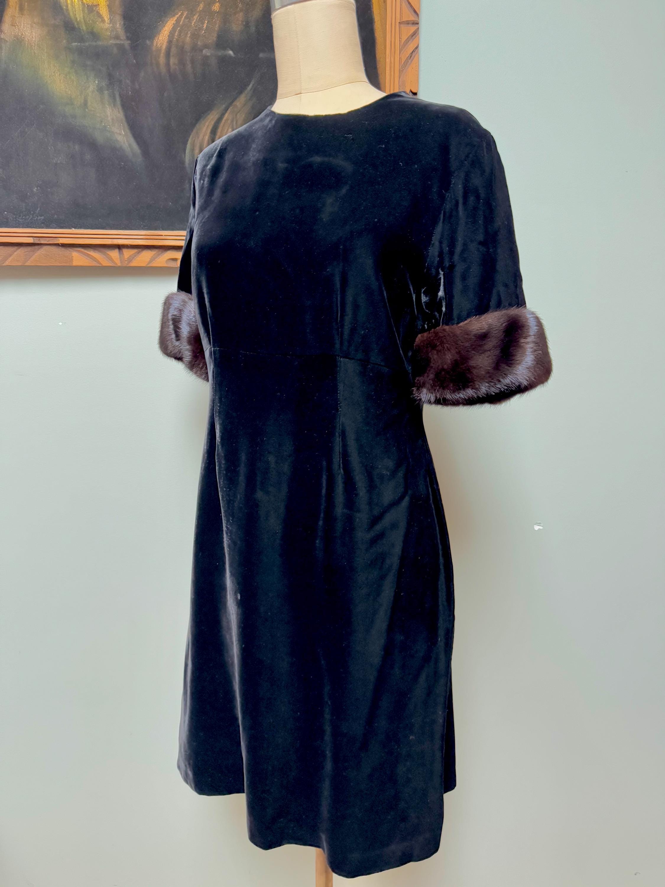 1990s Does 60s Blumarine Anna Molinari Designer Velvet and Mink Mini ...