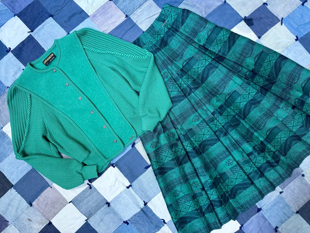 1980s Geiger Tyrol Austria Folk Knit Cardigan Skirt Set M 38 - Etsy