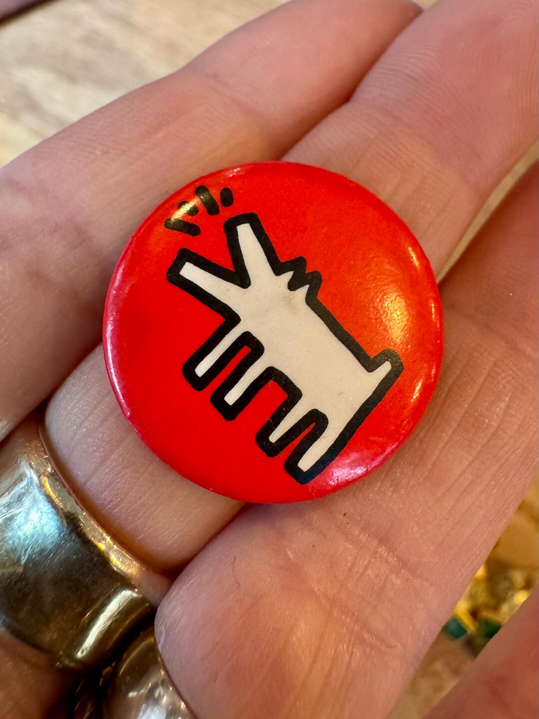 1980s Kieth Haring Pinback Barking Dog - Etsy