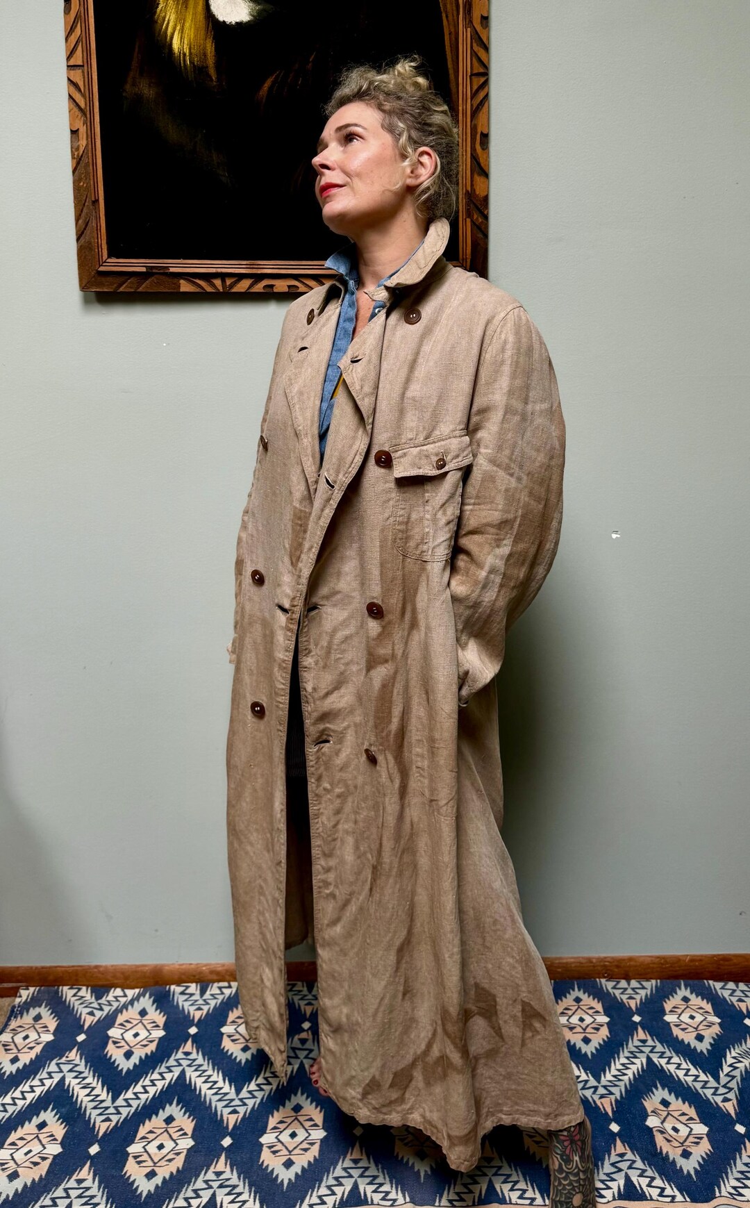 1900s Edwardian Linen Motoring Coat Car Duster Jacob Reed L - Etsy