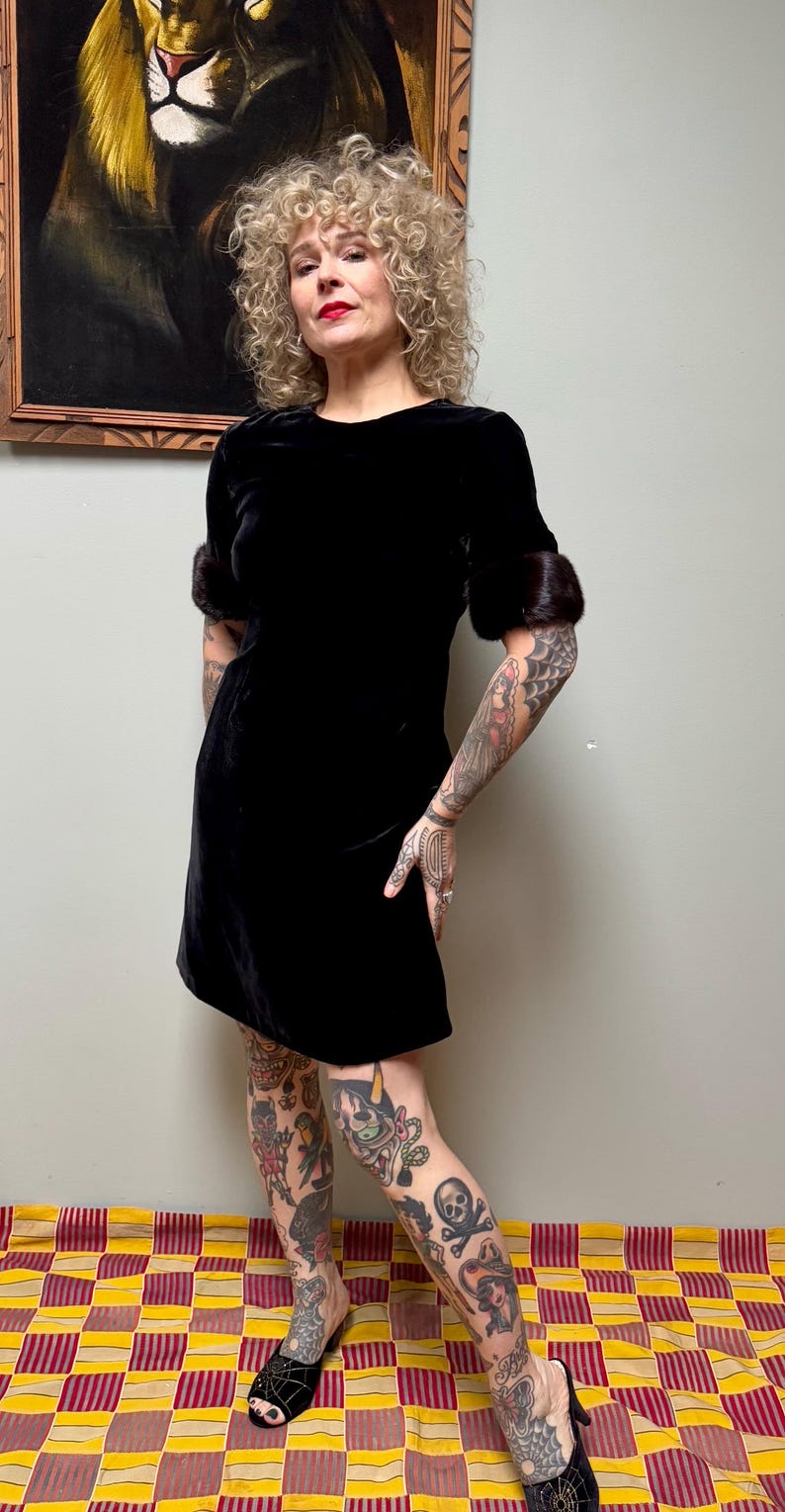 1990s Does 60s Blumarine Anna Molinari Designer Velvet and Mink Mini ...