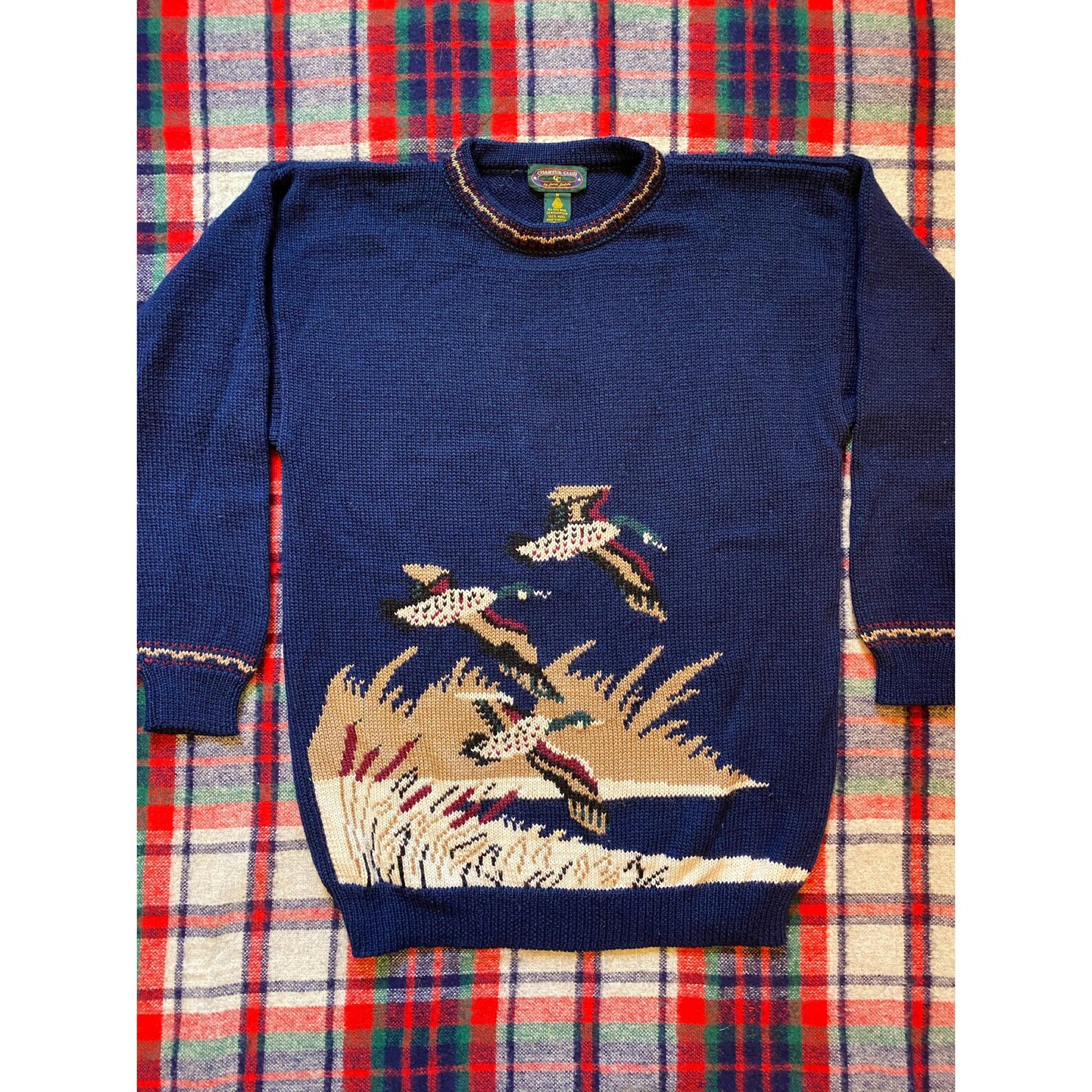 Vintage Hand Knit Wool Ducks Geese Novelty 80s Charter Club - Etsy