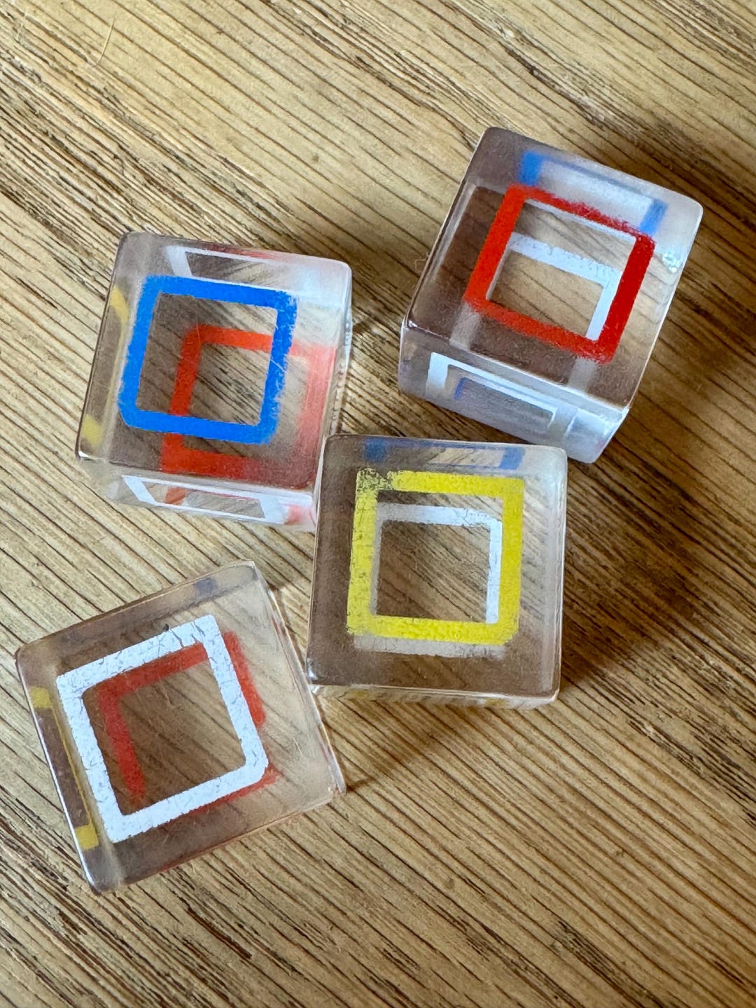 Lucite Clear Acrylic Cubes Set of 4 Dice Game 3/4” 1940’s - Etsy