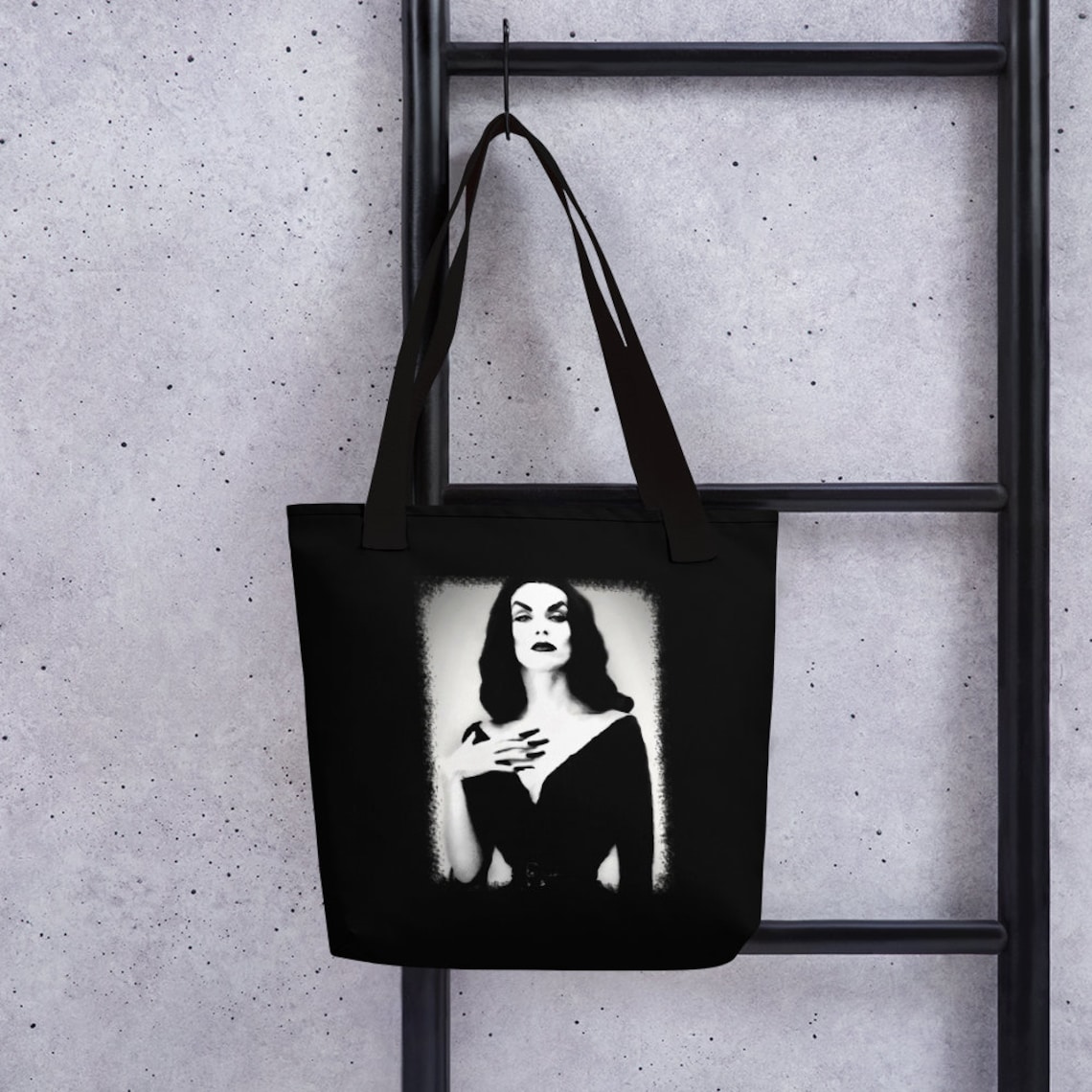 Vampira Tote Bag Vampire Large Tote Bag Goth Tote Bag - Etsy