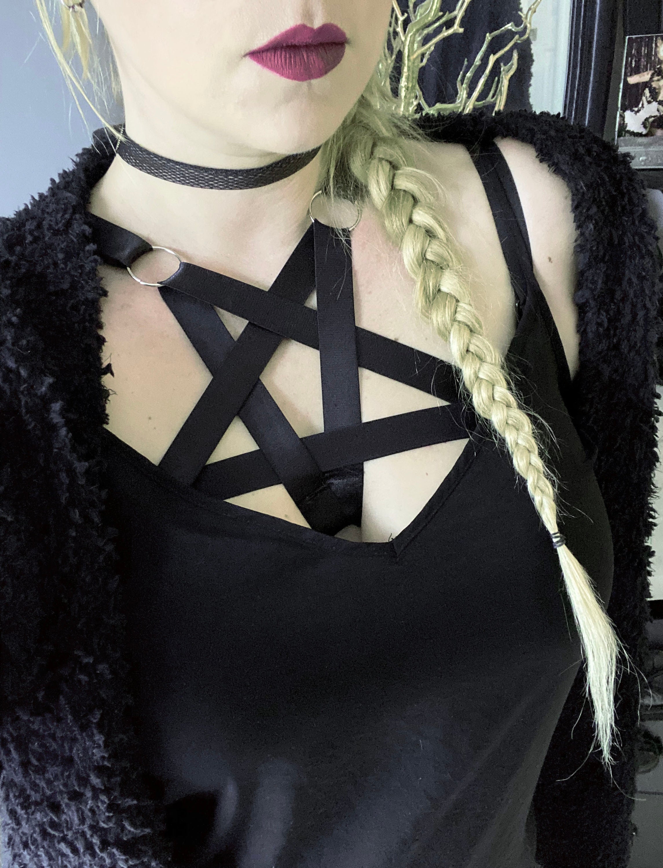Pentagram Harness Pentagram Top Open Bra Satanic | Etsy