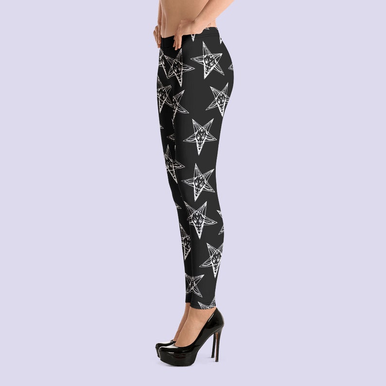Baphomet Pentagram Leggings|pentagram Pants|plus Size Goth|crust Punk ...