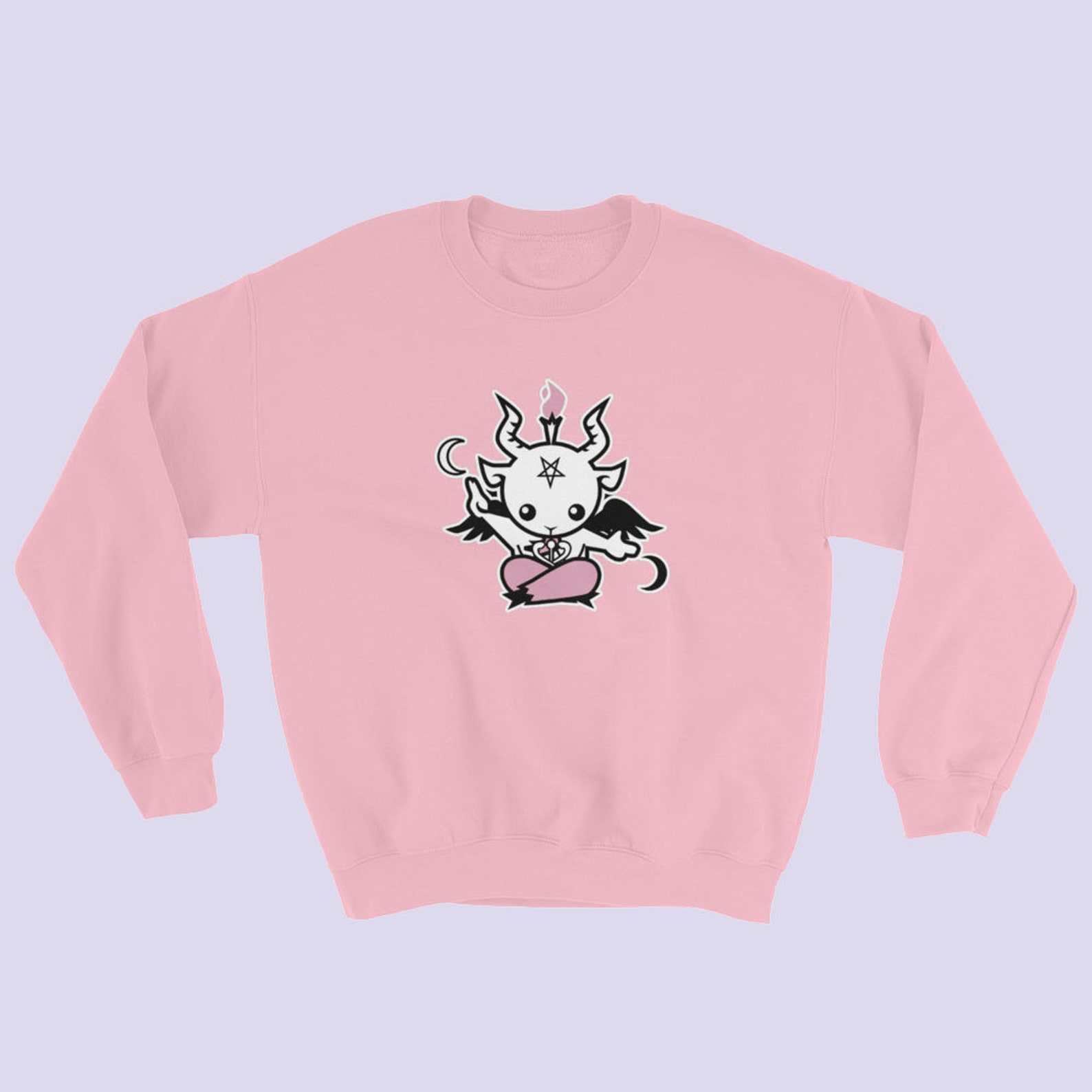 Pink Baby Baphomet Pastel Goth Sweater|gothic Sweater|emo Clothing ...