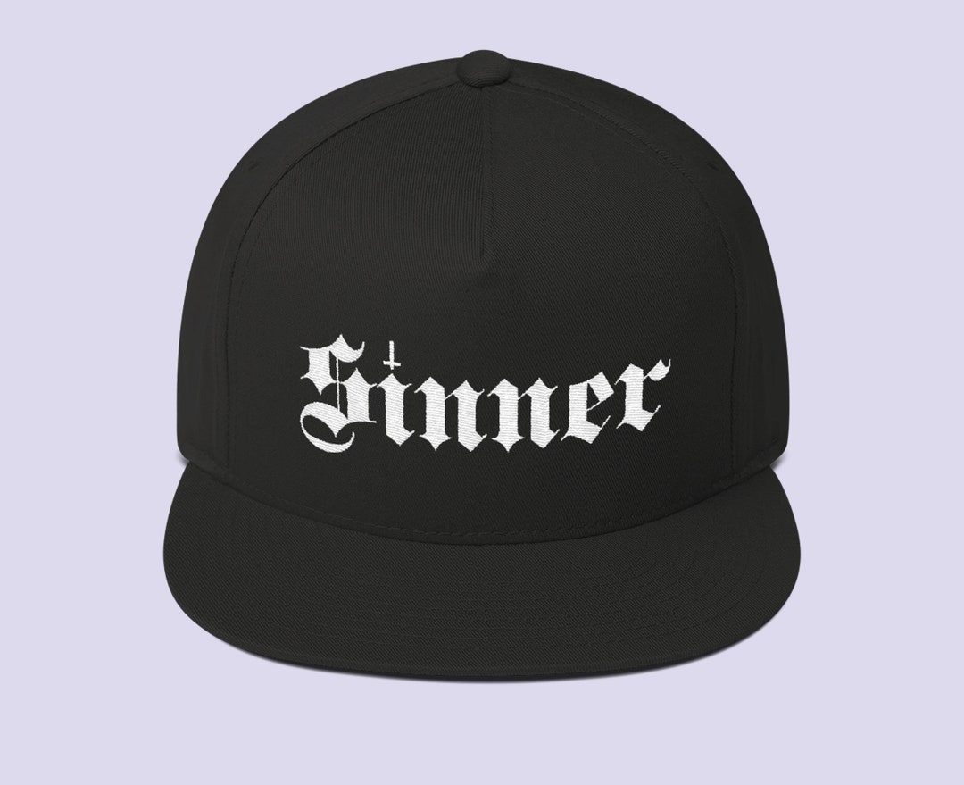 SINNER Black Gothic Hat|goth Cap|nu Goth Thrasher Hat|satanic Clothing ...