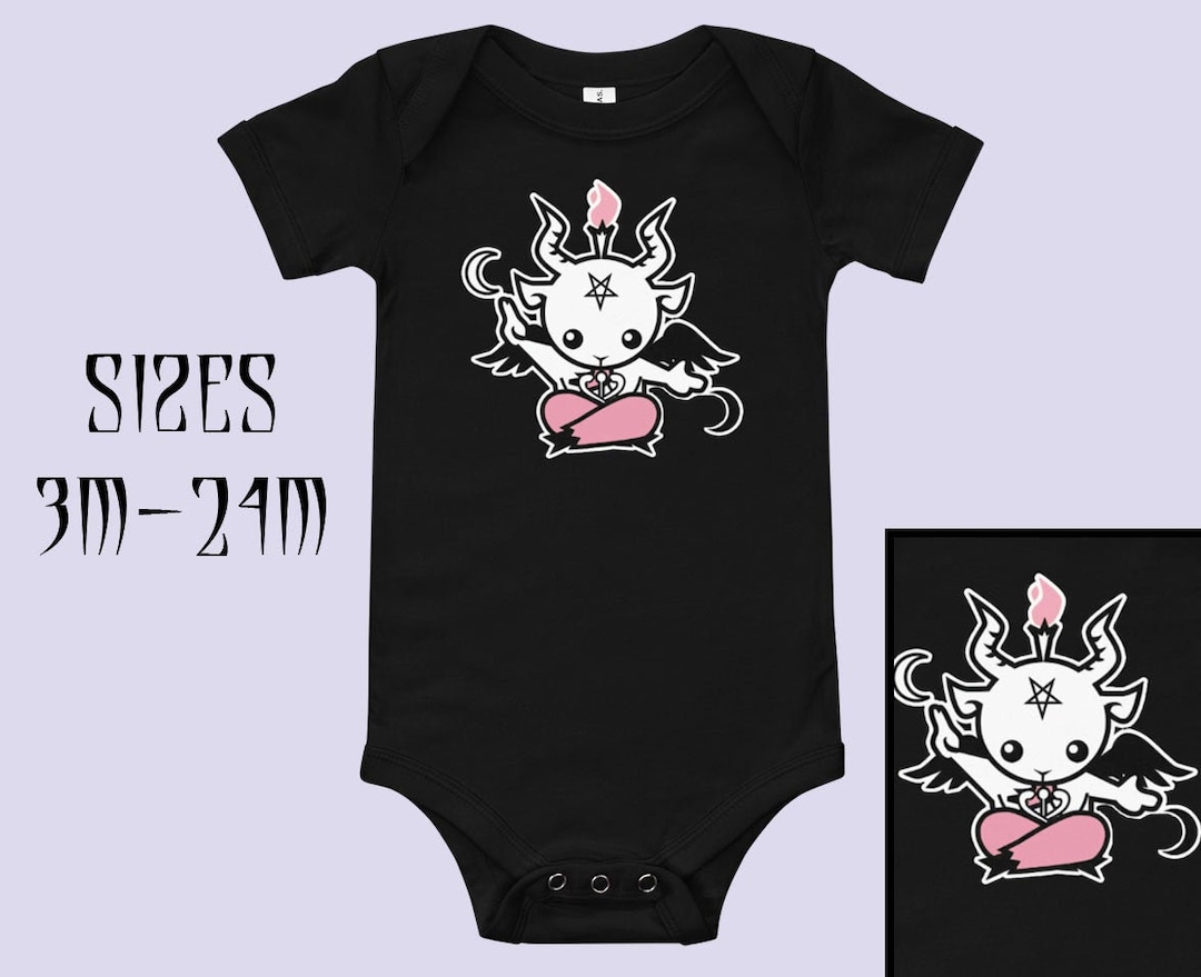 Baby Baphomet Gothic Bodysuit|baby Goth|goth Baby One Piece|gothic Baby Shower|goth Baby ...