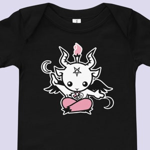 Baby Baphomet Gothic Bodysuit|baby Goth|goth Baby One Piece|gothic Baby Shower|goth Baby ...