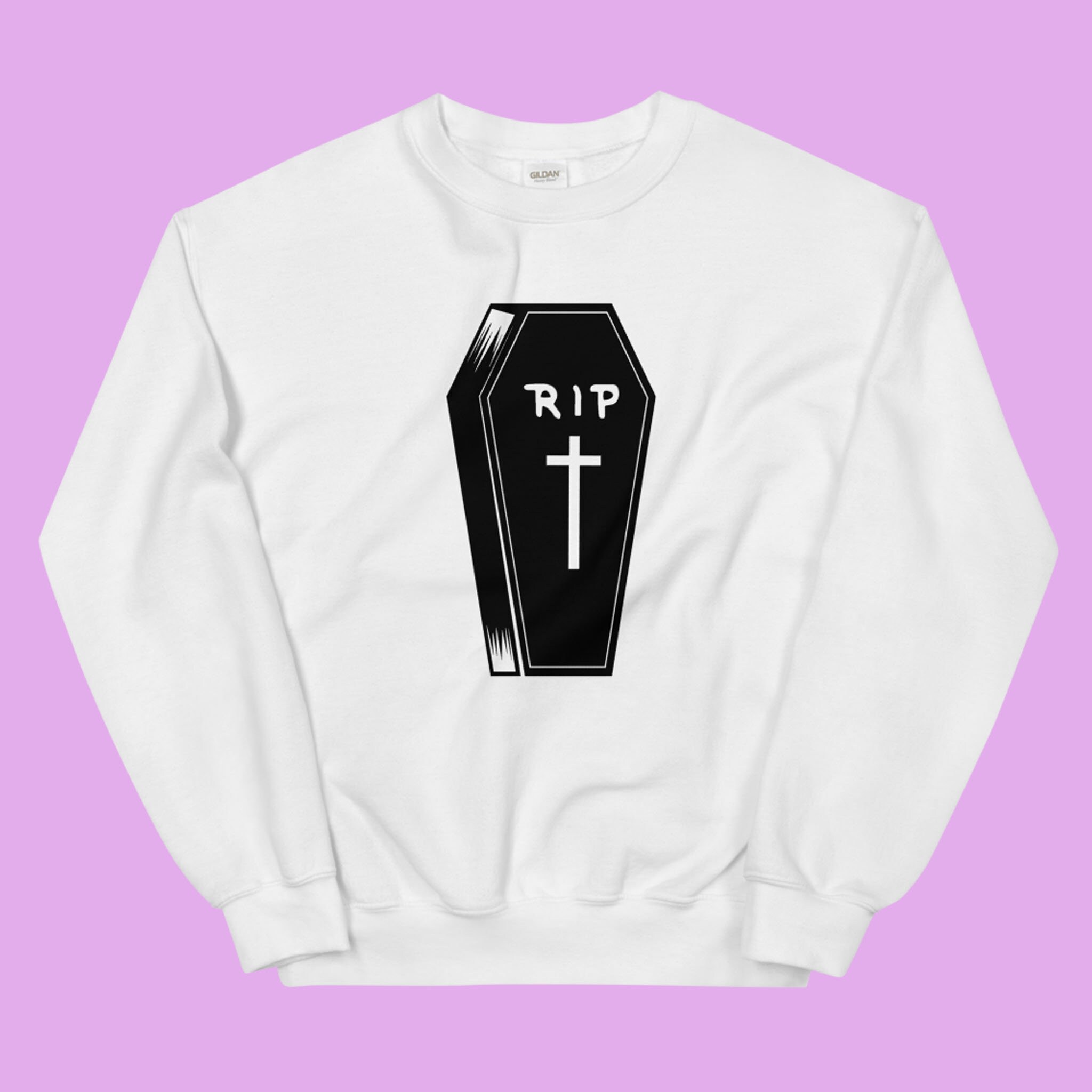 RIP Coffin Nu Goth Sweatshirtsoft Grunge Sweateremo | Etsy