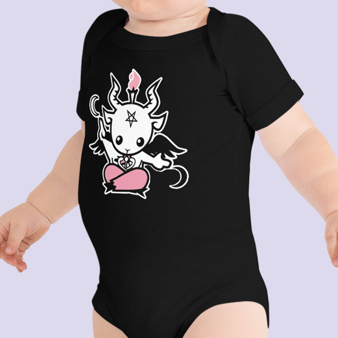 Baby Baphomet Gothic Bodysuit|baby Goth|goth Baby One Piece|gothic Baby ...