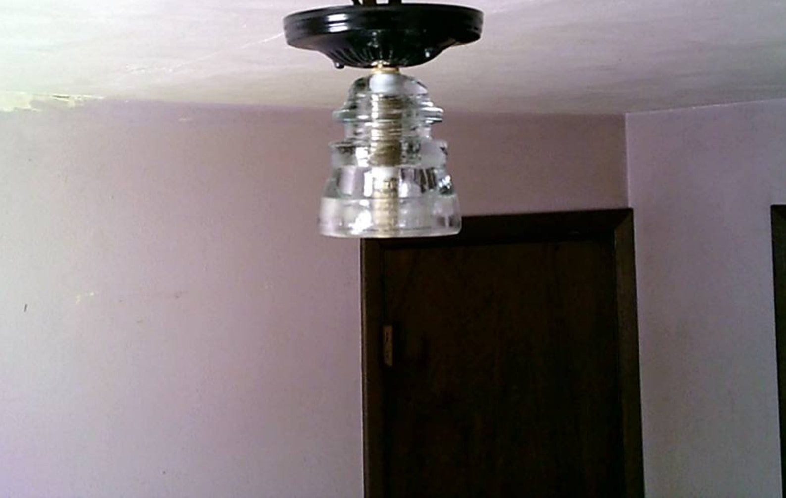 Ceiling Light Glass Insulator Lights. LED Light Included Lemeng E12 LED ...