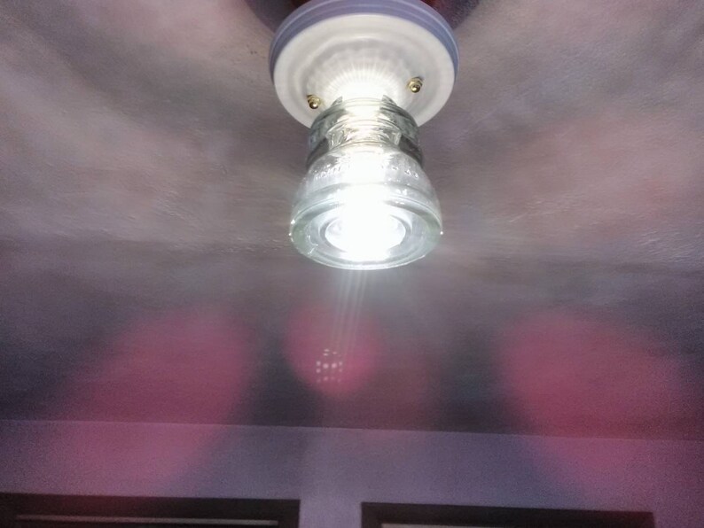 Glass insulator ceiling light. LED light included LeMeng E12 | Etsy