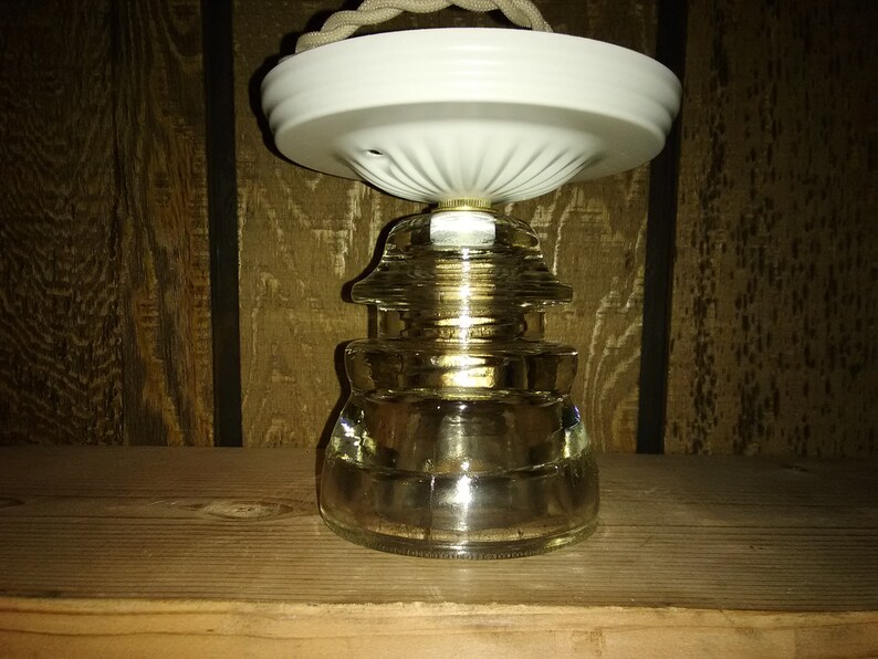 Glass insulator ceiling light. LED light included LeMeng E12 | Etsy